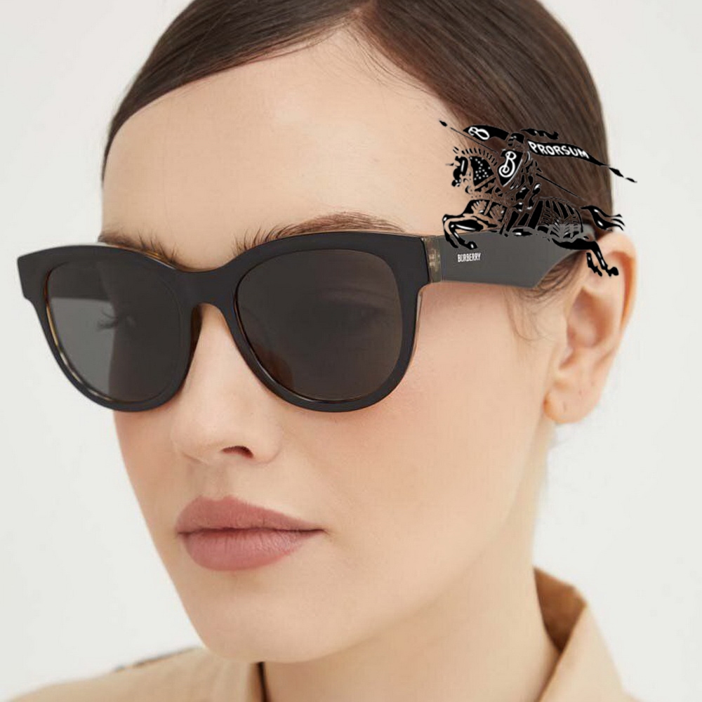 【原廠公司貨】BURBERRY 巴寶莉 亞洲版 時尚太陽眼鏡 BE4432U 412187 黑框深灰鏡片 | 蝦皮購物