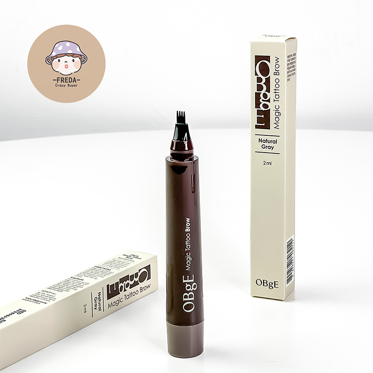 肥達代購 🍄 現貨 韓國 OBgE 眉筆 魔法紋身眉筆 眉粉 自然灰色 自然毛流感 Natural Gray 2ml | 蝦皮購物