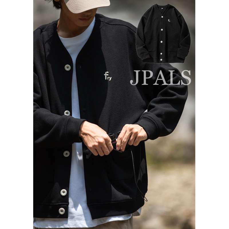 【JPALS】 厚磅 刺繡 LOGO 華夫格紋 雙口袋 開襟外套 針織外套 外套 | 蝦皮購物