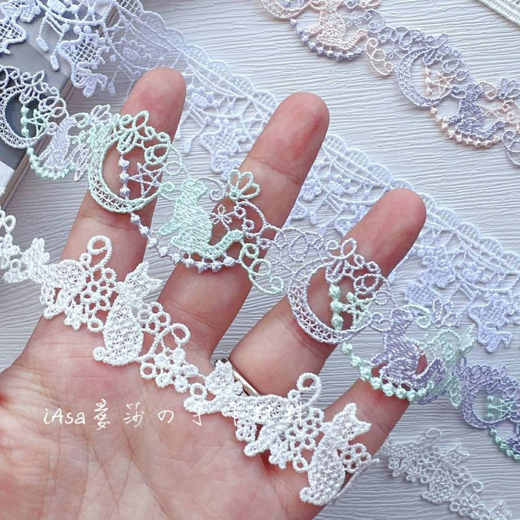 《iAsa愛莎の》手作材料 日本粉/綠蝴蝶結紫色貓咪水溶珠鍊花邊diy洛麗塔髮飾項鍊服裝花邊材料 | 蝦皮購物