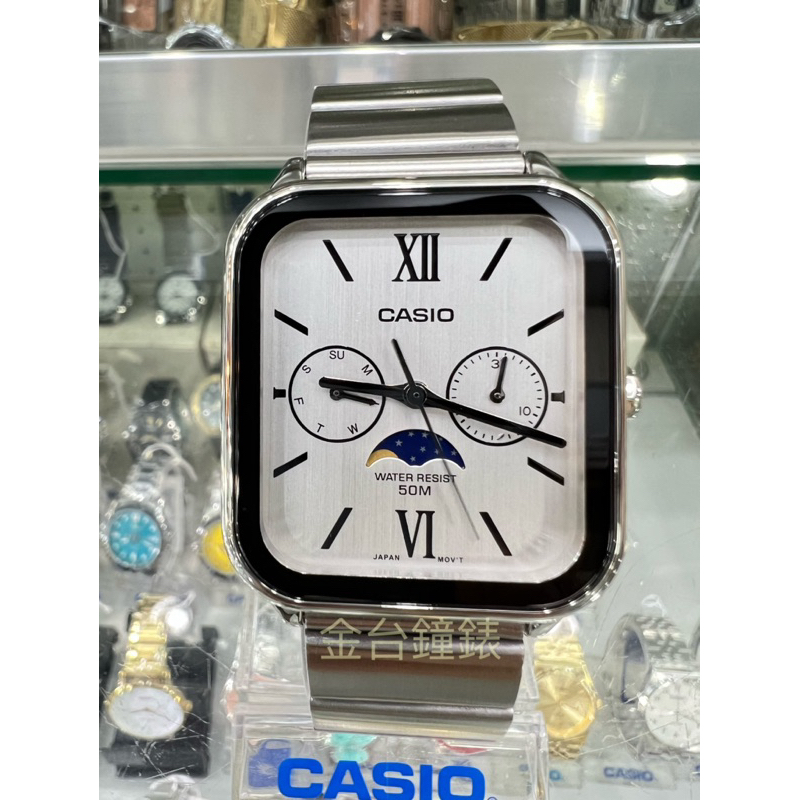 【金台鐘錶】CASIO卡西歐 MTP-M305D-7A2 鋼錶 月相,星期,日期顯示 50m防水 寬34mm 壓入式底蓋 | 蝦皮購物