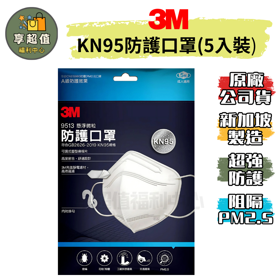 3M KN95懸浮微粒防護口罩(5入/包) KN95 小臉口罩 防護口罩 懸浮微粒口罩 粉塵口罩 PM2.5口罩 | 蝦皮購物