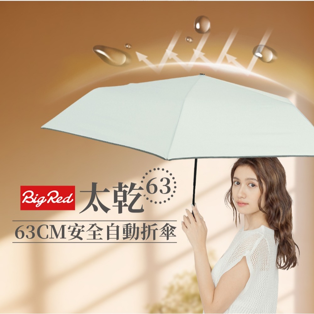 雨傘王公館《BigRed 太乾》63CM安全自動折傘 快乾 25吋 折傘 雨傘 安全分段機制 反光邊條 圓角尾珠 | 蝦皮購物