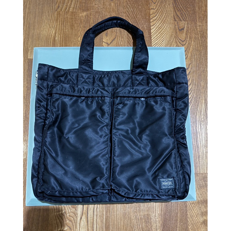 日本Porter tanker 2 Way托特包 ，黑色、二手。 | 蝦皮購物