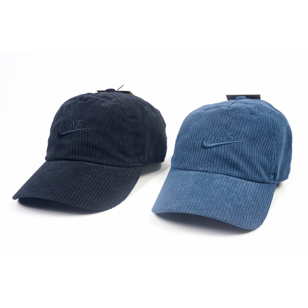 胖達）NIKE CLUB 復古 燈芯絨 棒球帽 帽子 老帽 FB5375 HF8919 黑 藍 男女 | 蝦皮購物
