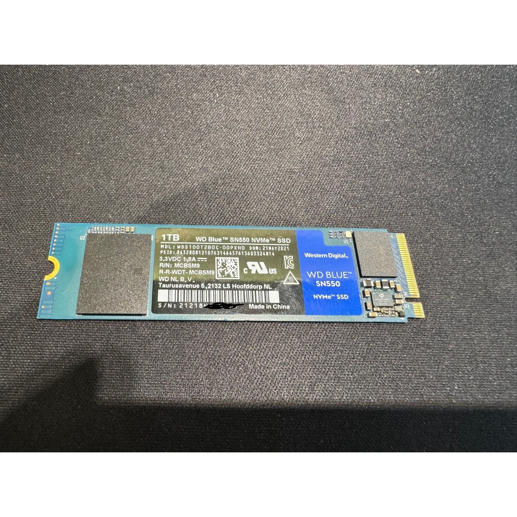 WD 威騰藍標 SN550 1TB SSD PCIe NVMe 固態硬碟 二手硬碟 5年保 | 蝦皮購物