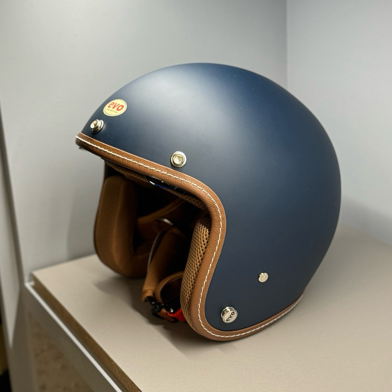 山道紳士 EVO CA312 CA312S 艾莉莎 ALISA 涼感系列 內墨鏡 3/4罩 復古安全帽 消光石墨藍 | 蝦皮購物