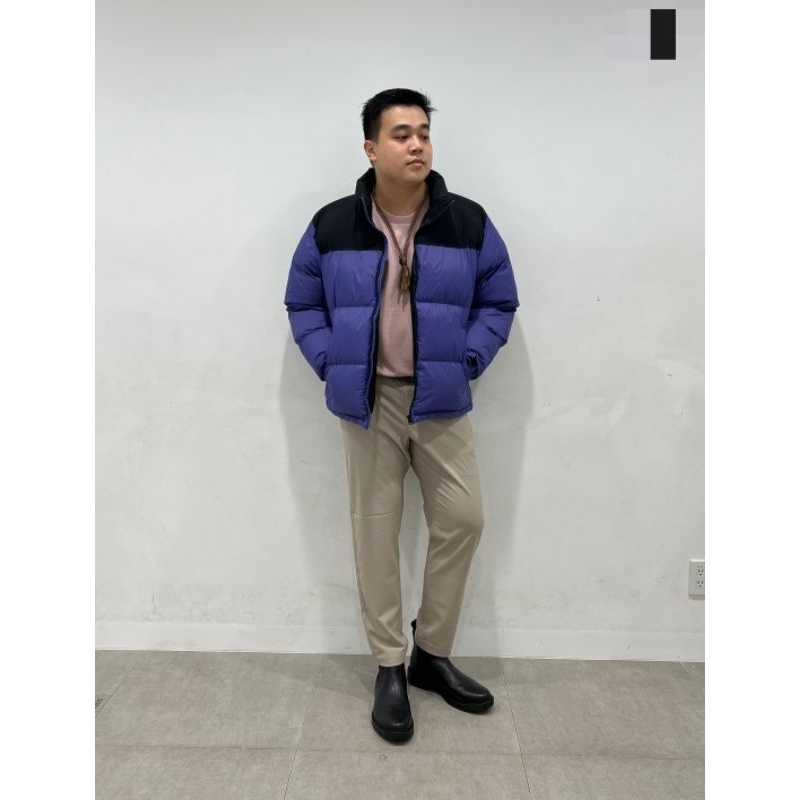 GU HEAT PADDED 立領夾層 羽絨 外套 防潑水 男女適穿 黑藍色 L號 | 蝦皮購物