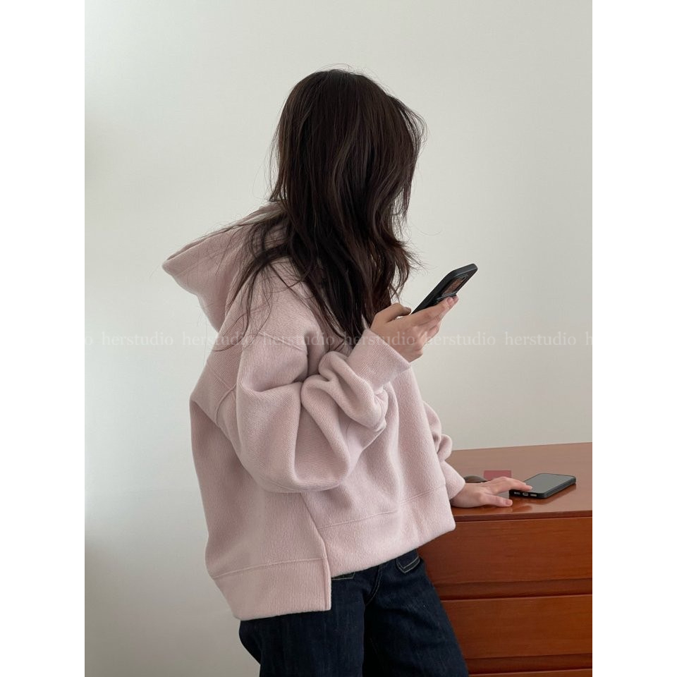 🔥粉現貨 HERStudio韓國代購 高品質前短後長磨毛mtm(2col) | 蝦皮購物