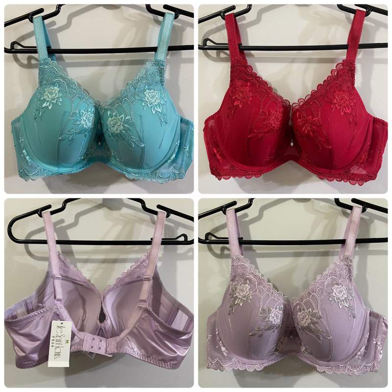 華歌爾伊珊露絲紫/紅/藍綠色優雅刺繡內衣70D/75B/75C/75D/80C/80D/85C | 蝦皮購物