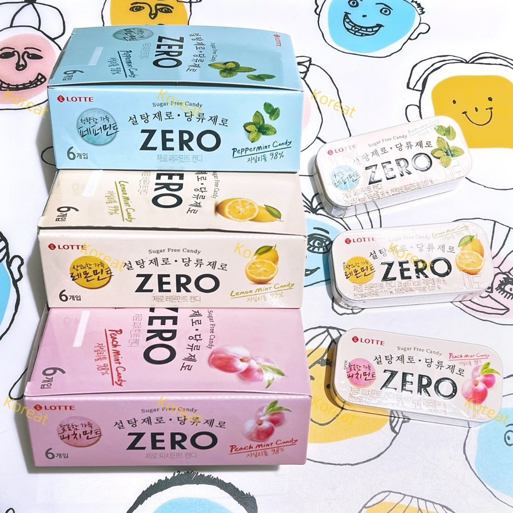 LOTTE樂天ZERO 無糖薄荷糖28g（檸檬/薄荷/水蜜桃） | 蝦皮購物