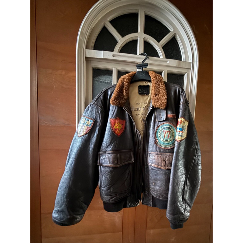80s Avirex G-1 羊羔毛飛行夾克｜美國海軍 Top Gun 風｜復古軍事古著 | 蝦皮購物