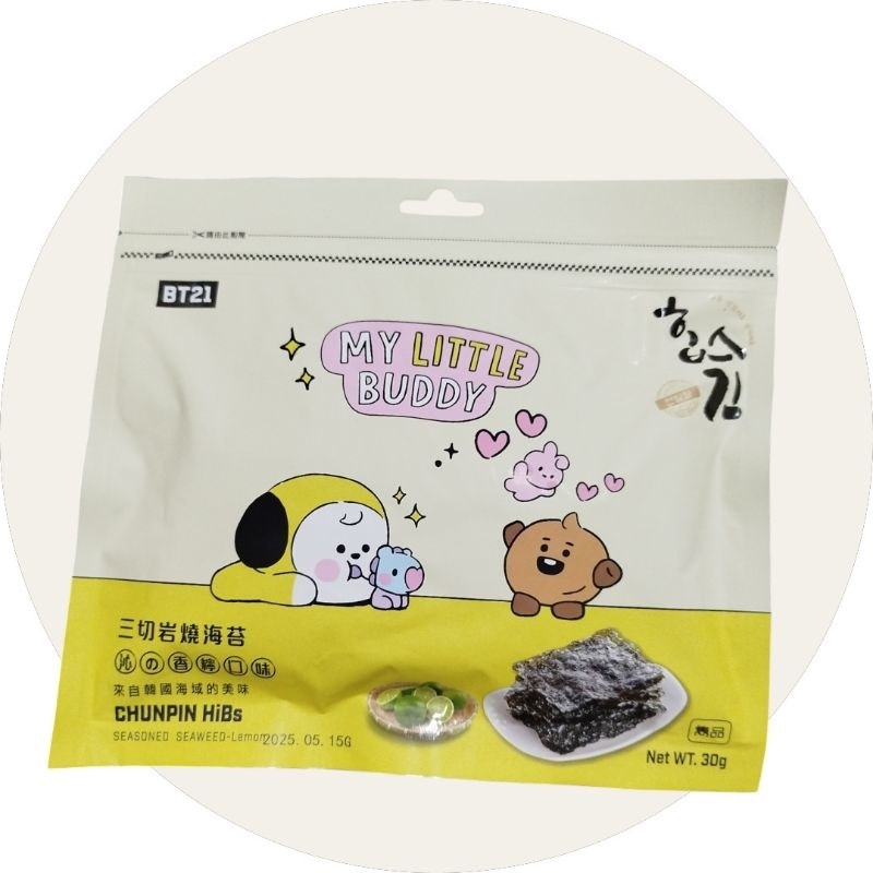 BT21 正版授權 HiBs 三切岩燒海苔 香檸口味 30g | 蝦皮購物