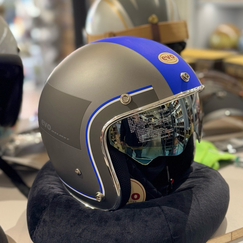 山道紳士 EVO CA312 CA312S 方塊 內鏡式銀邊安全帽 電鍍內墨鏡 透氣內襯 全拆式 金屬齒排扣 復古安全帽 | 蝦皮購物