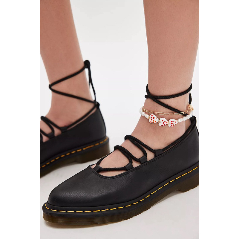 現+預｜Dr.Martens ELPHIE VIRGINIA BALLET 芭蕾舞鞋 綁帶 馬汀 尖頭 馬丁 黑 酒紅 | 蝦皮購物