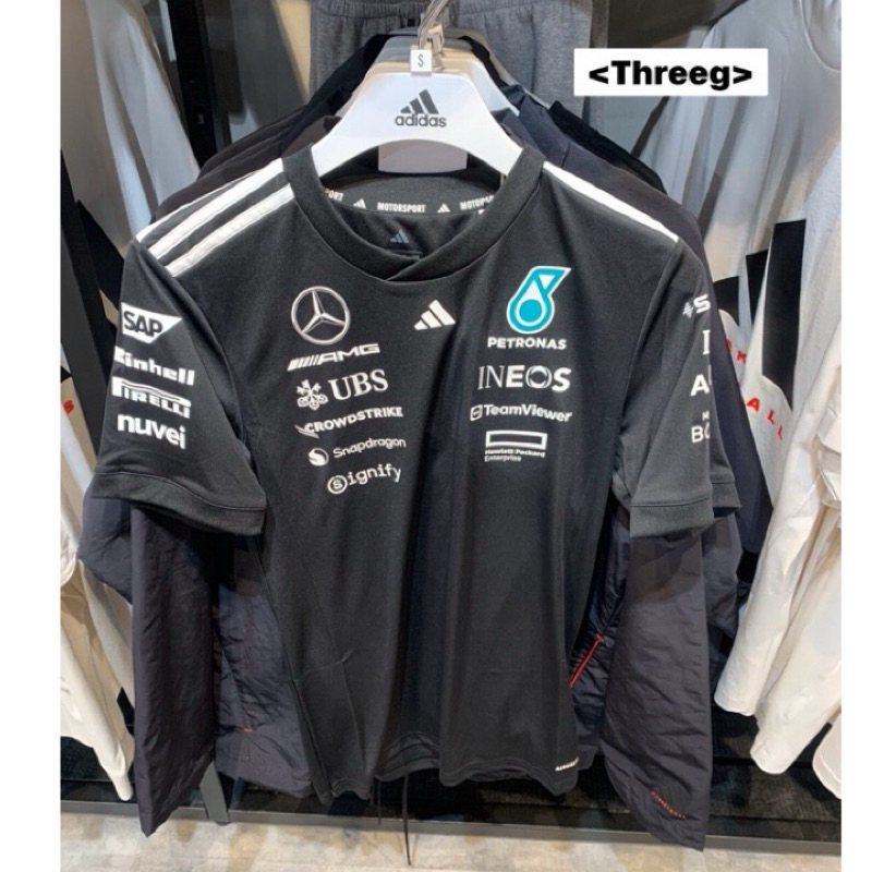 Threeg ADIDAS X MERCEDES AMG 賓士 聯名款 運動短袖 吸濕排汗 車隊標誌 黑色 JW5361 | 蝦皮購物