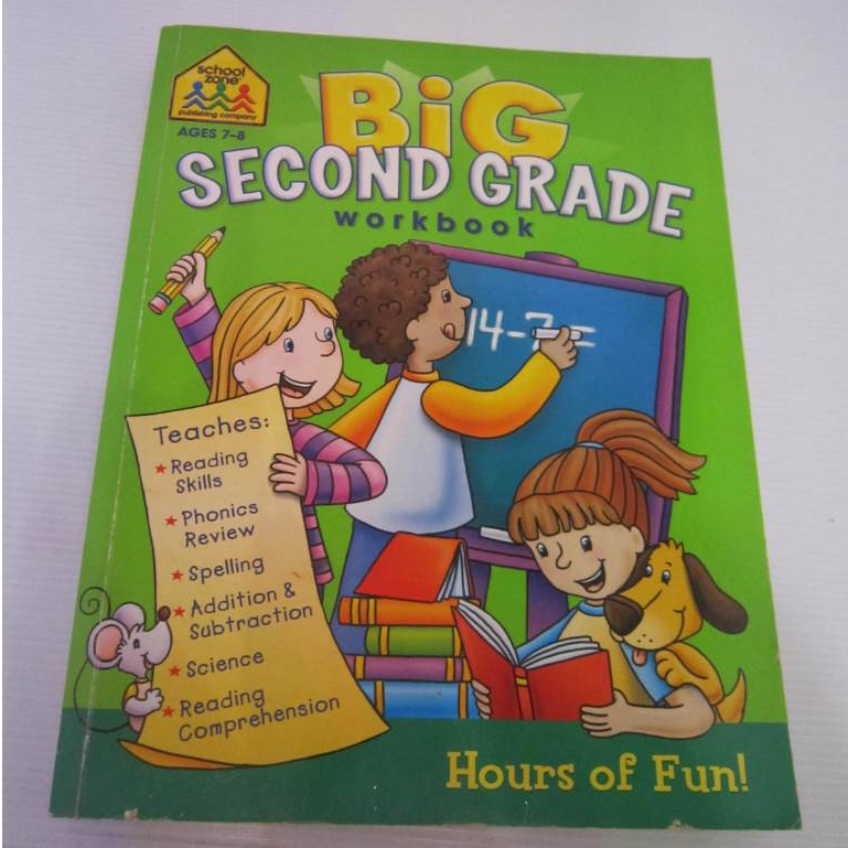 「二手書」School Zone Big Second Grade 英文練習本 Ages 7-8 workbook | 蝦皮購物