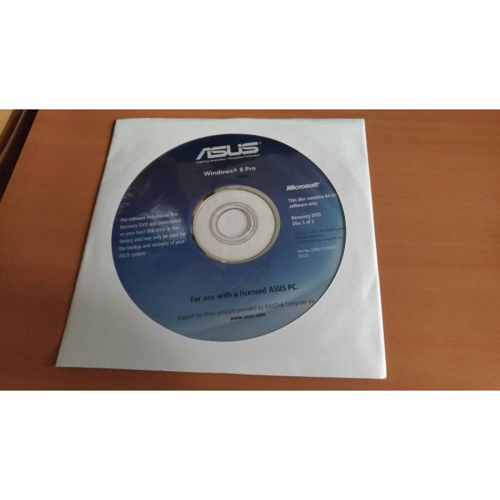 【原廠光碟】ASUS Windows 8 Professional SP1 Recovery DVD 一張 | 蝦皮購物