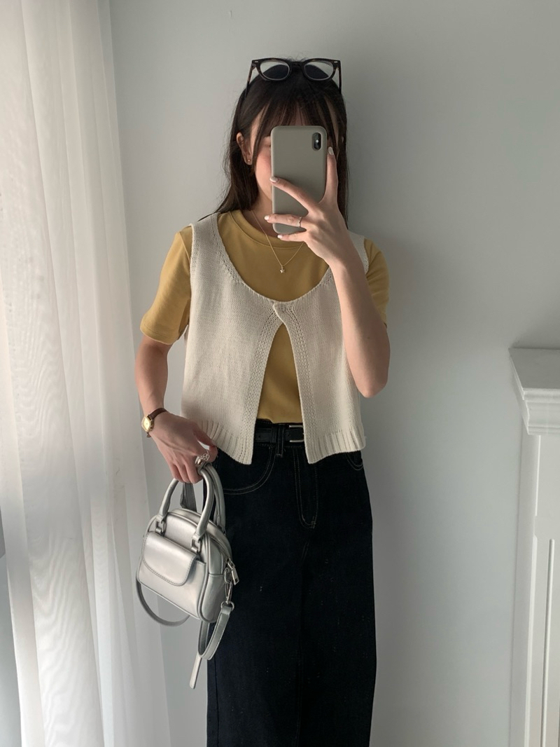 Mooyi-預購｜棉線單釦背心(3colors) | 蝦皮購物