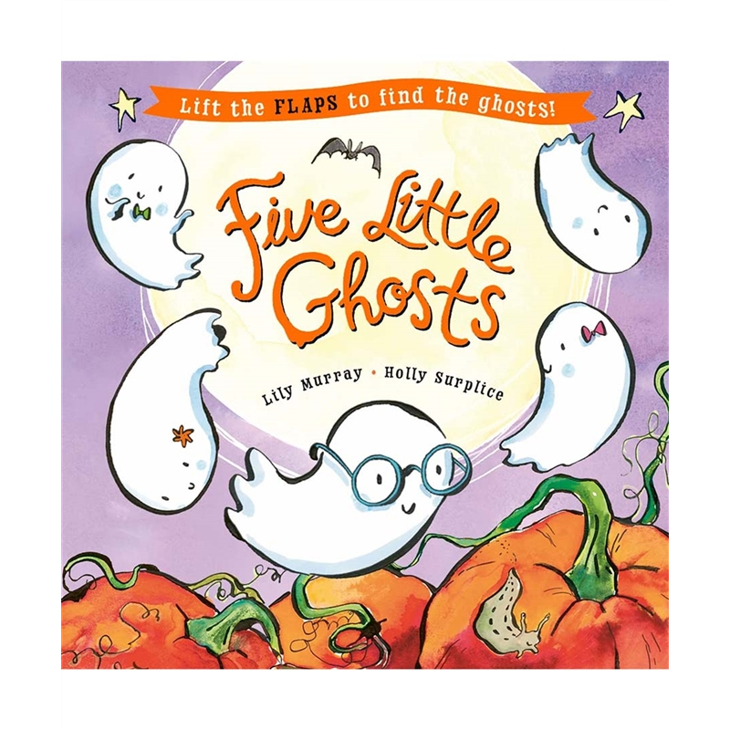 FIVE LITTLE GHOSTS/英文平裝繪本翻翻書/萬聖節 | 蝦皮購物