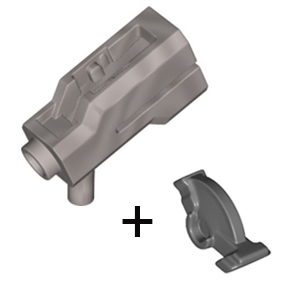 COOLPON｜這是樂高®LEGO®的正版零件 69767c01 69767 69755 發射器(平光銀) 扳機(深灰) | 蝦皮購物