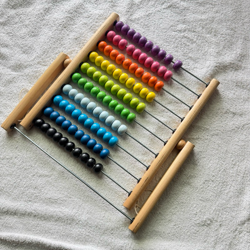 🌈IKEA 🌈UNDERHÅLLA 算盤 彩色 二手 玩具 彩虹算盤 幼兒彩色珠珠 算數玩具 彩虹算盤 | 蝦皮購物