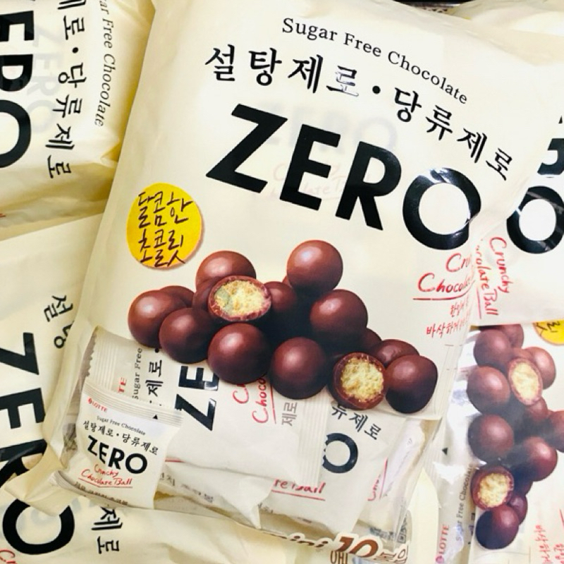 台灣現貨 韓國熱賣 🦐蝦皮最便宜🔥韓國零食🇰🇷韓國 樂天 LOTTE Zero 系列 零砂糖巧克力餅乾球 140g | 蝦皮購物