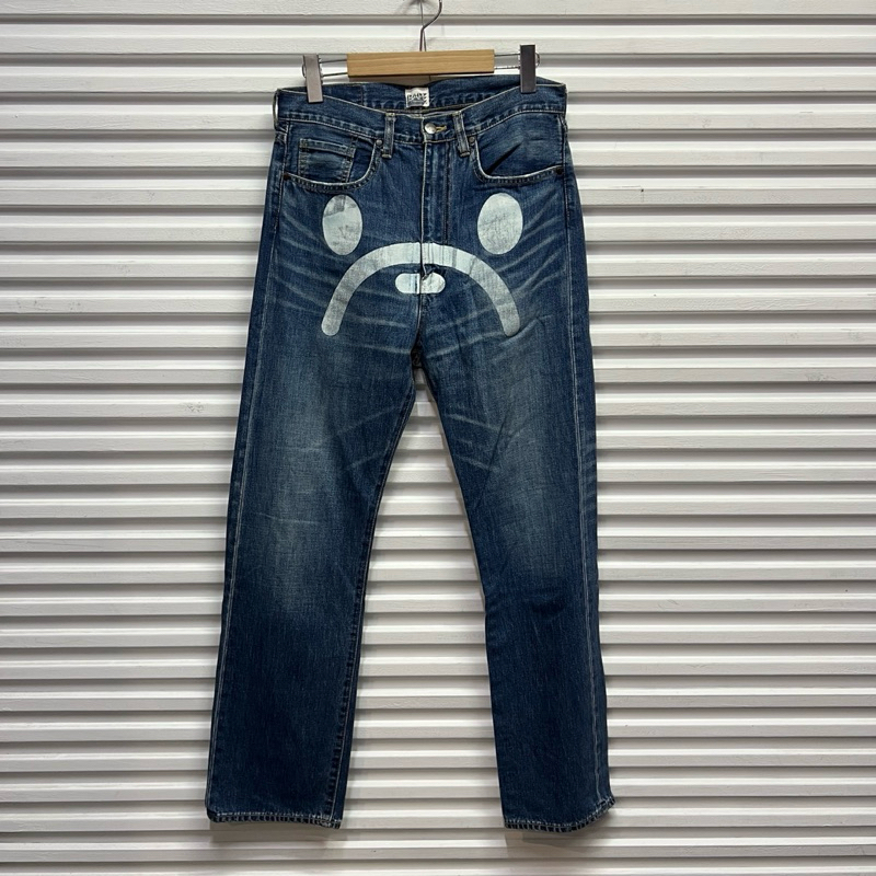 《OPMM》-[ Bape ]Baby Milo Face Selvedge Washed Denim | 蝦皮購物