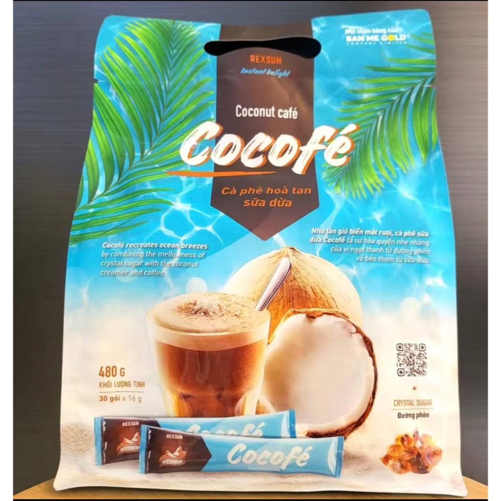 現貨 越南代購 Rexsun Cocofe 椰奶咖啡 椰子卡布奇諾 袋裝 30入 盒裝10入 | 蝦皮購物