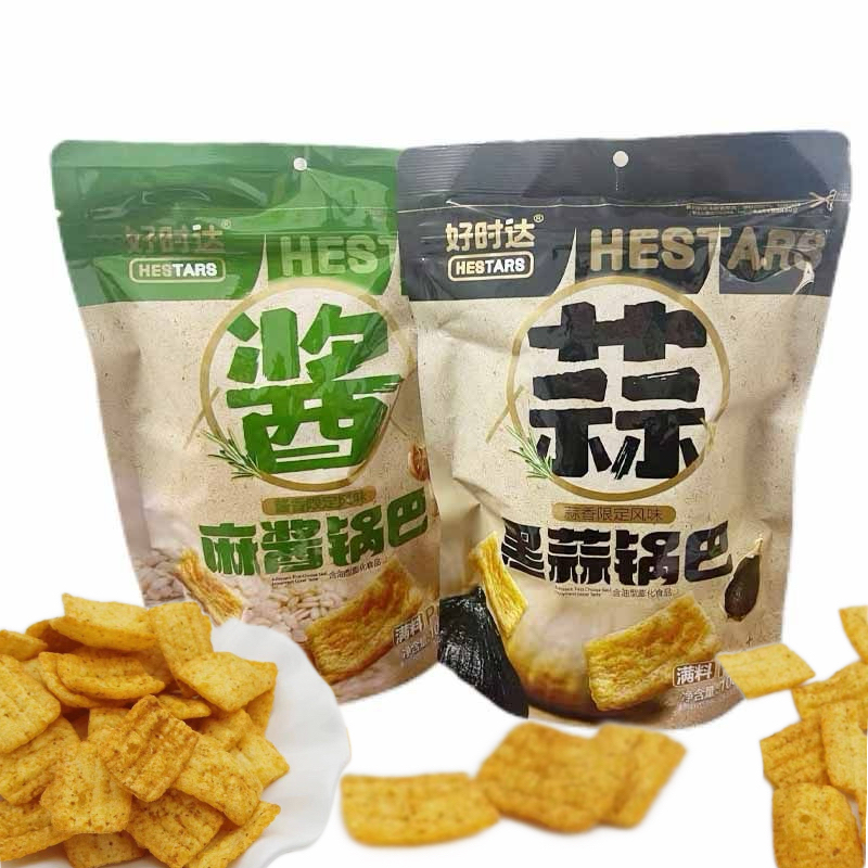 【新品】好時達地攤鍋巴108g*3袋麻醬味黑蒜味鍋巴脆片粗糧休閒零食解饞 | 蝦皮購物