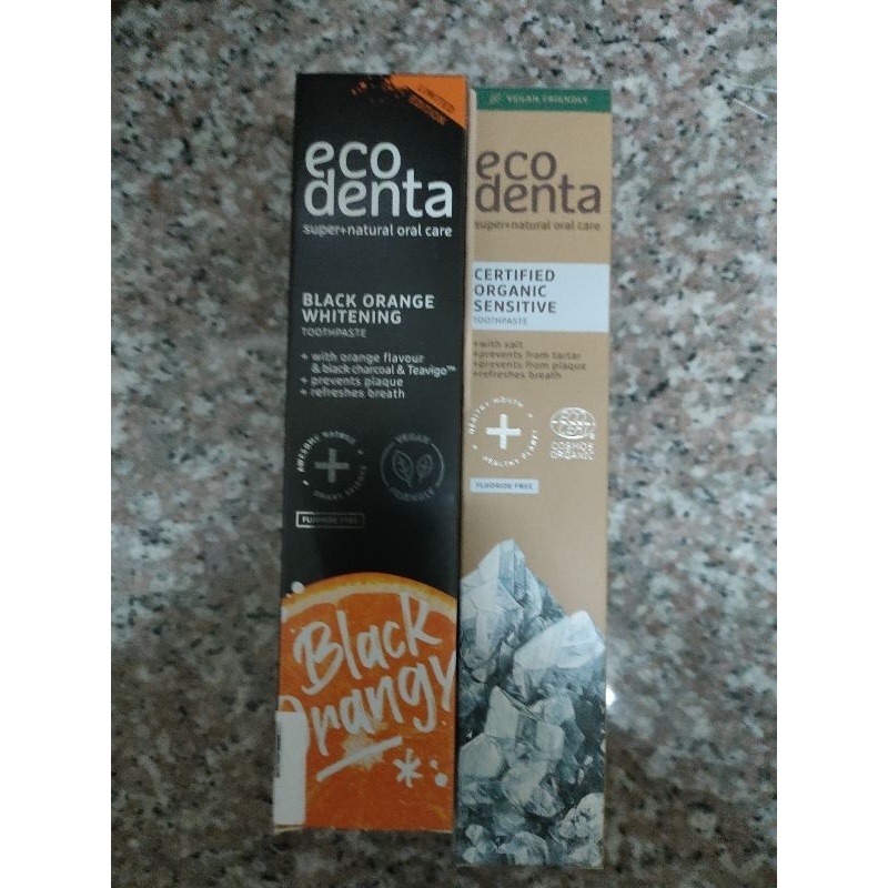 立陶宛Eco denta 認證有機亮白牙膏含螺旋藻 75ml 敏感緩解牙膏含鹽75ml 香澄黑炭淨白牙膏 100ml | 蝦皮購物