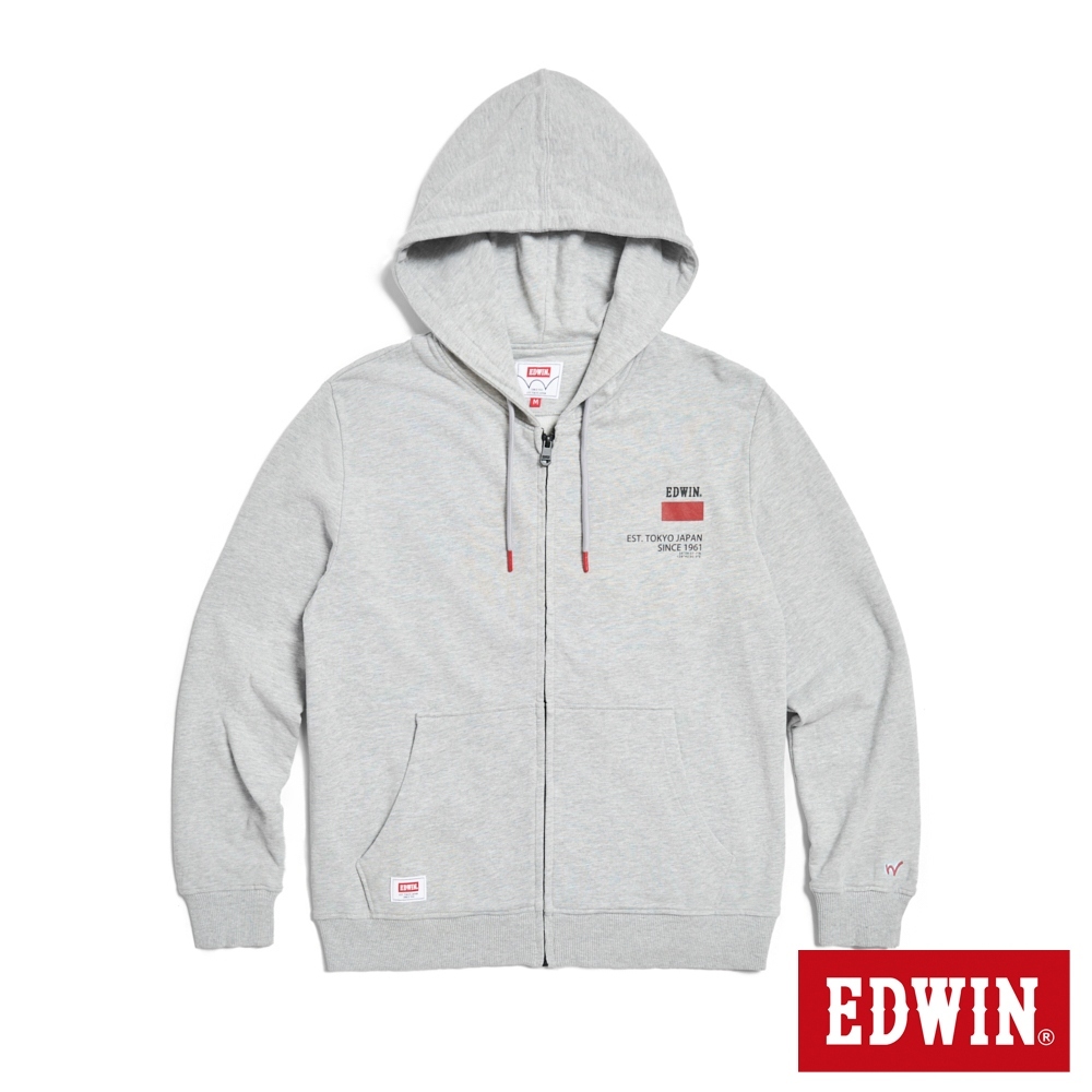 EDWIN 男款 大紅日長袖連帽外套(銀灰色) | 蝦皮購物
