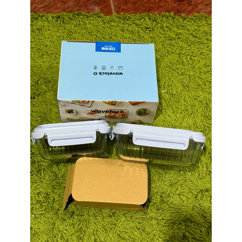 全新現貨 原價$1230 Neoflam 耐熱玻璃保鮮盒長方形兩件組 370ml+640ml 寶寶藍 環保保鮮盒 玻璃盒 | 蝦皮購物