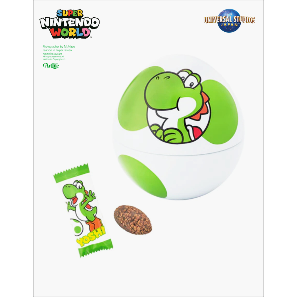 Artlife @ USJ YOSHI クランチチョコレートヨッシー MARIO 日本環球 瑪利歐 耀西 餅乾 鐵罐 | 蝦皮購物