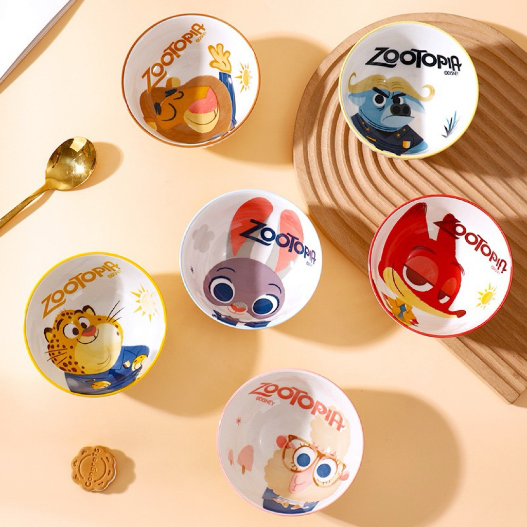 giya shop動物方城市陶瓷碗飯碗朱蒂尼克羊市長豹警官 | 蝦皮購物