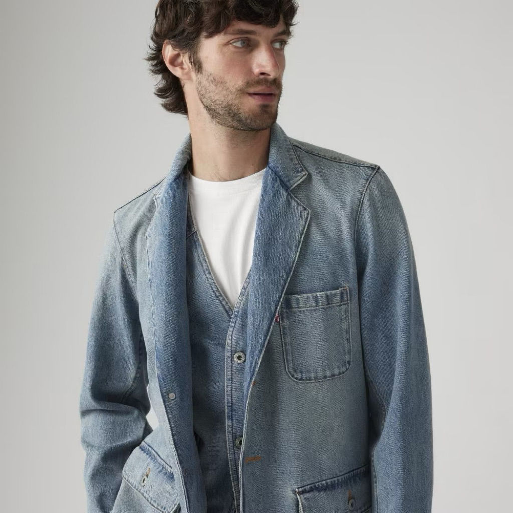 Levi's 西裝 牛仔西裝外套 男款 水洗牛仔布001I0-0001 Denim Suit Jacket | 蝦皮購物