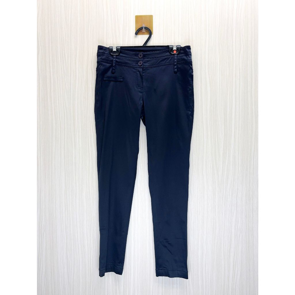 iROO 專櫃 深藍雙釦素面長褲 (編號25022230 | 蝦皮購物