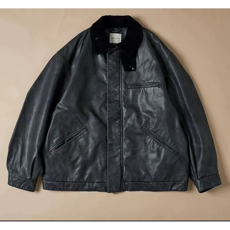 FREAKS STORE 24AW VEGAN LEATHER WORK JACKET 美式復古pu皮衣夾克 外套 | 蝦皮購物
