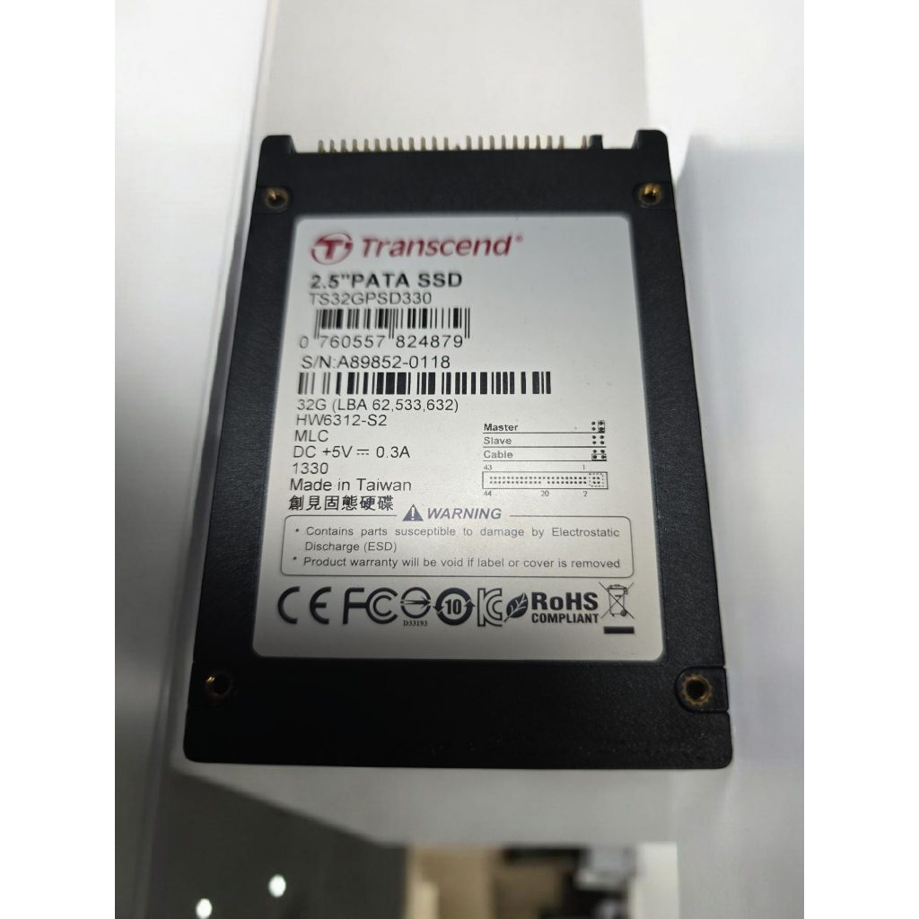 含稅 固態硬碟 創見 2.5吋 SSD 32G 32GB IDE介面 TS32GPSD330 02H201 | 蝦皮購物