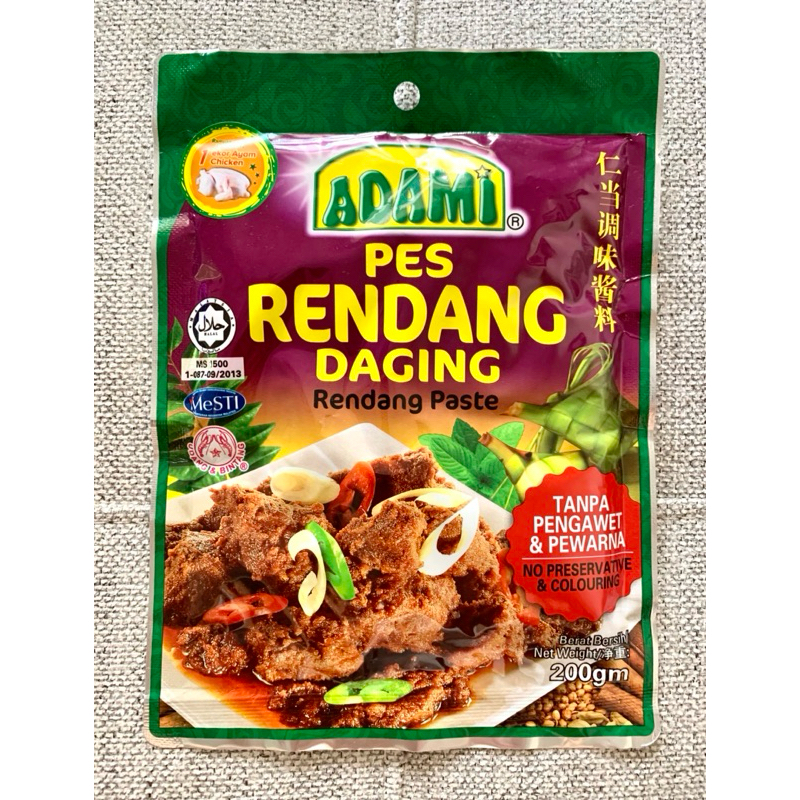 🌸代購🌸ADAMI PES RENDANG DAGING 馬來西亞傳統風味 仁當雞(牛)調味醬料 200g | 蝦皮購物