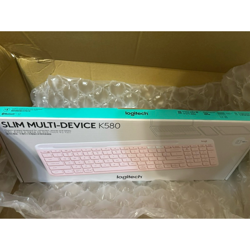 Logitech 羅技 K580超薄跨平台無線藍牙鍵盤 粉紅色 | 蝦皮購物