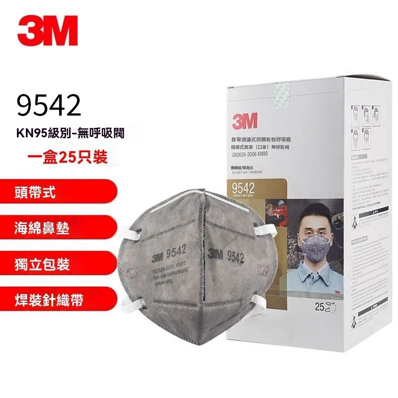 台灣現貨 3M KN95口罩 9541V 9542V 活性碳口罩 單個 防異味 防焊接 重金屬 防二手煙.防油煙. | 蝦皮購物