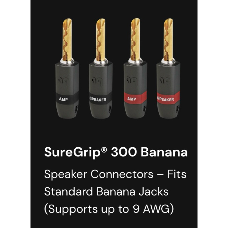 audioquest SureGrip 300 BFA/ Banana香蕉插、300 Multi-Spade Y插 鍍金 | 蝦皮購物