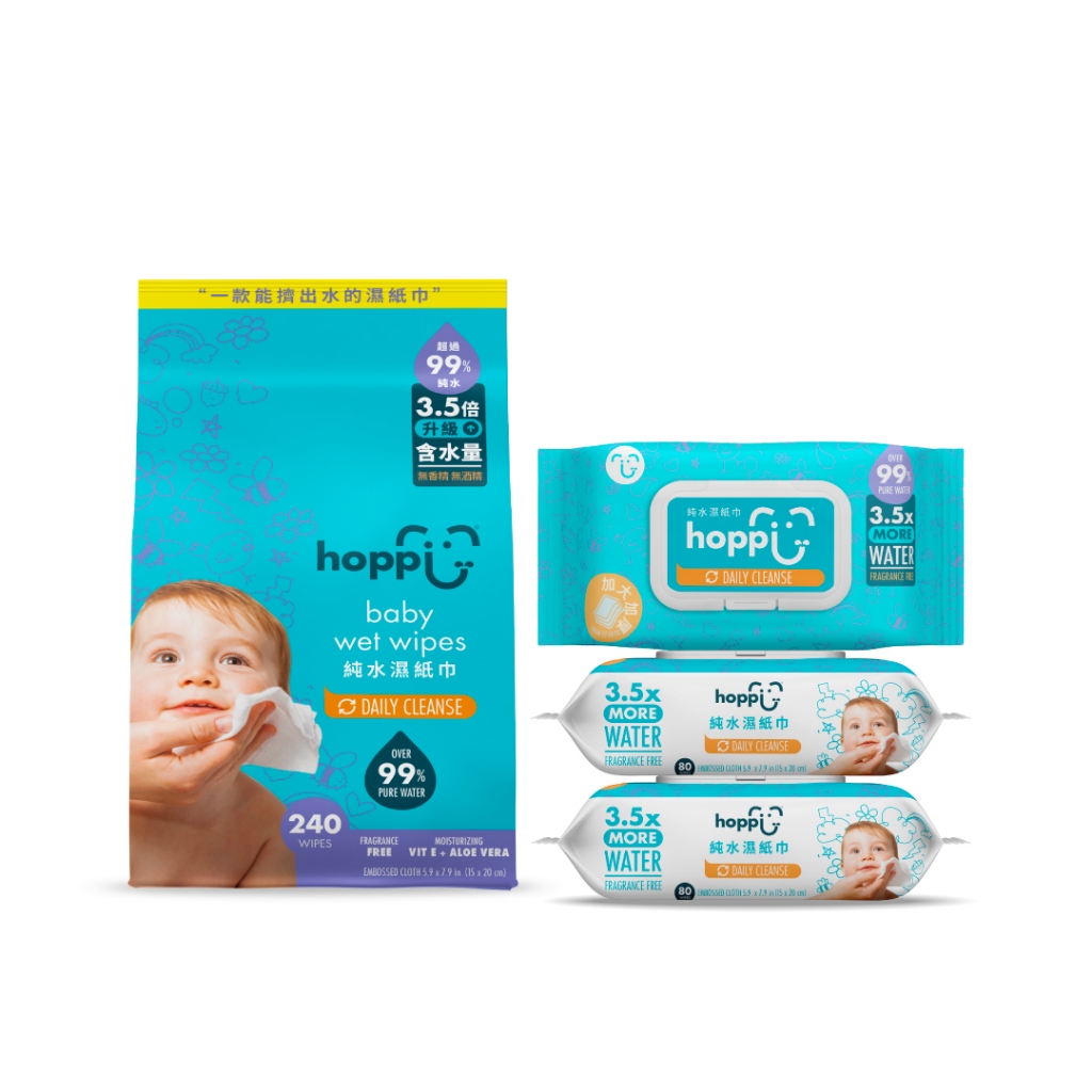 Hoppi嬰兒純水濕紙巾80抽升級款【加蓋款】敏感肌適用 無酒精無香精 99%純EDI水【單箱毛重6.7kg】】 | 蝦皮購物