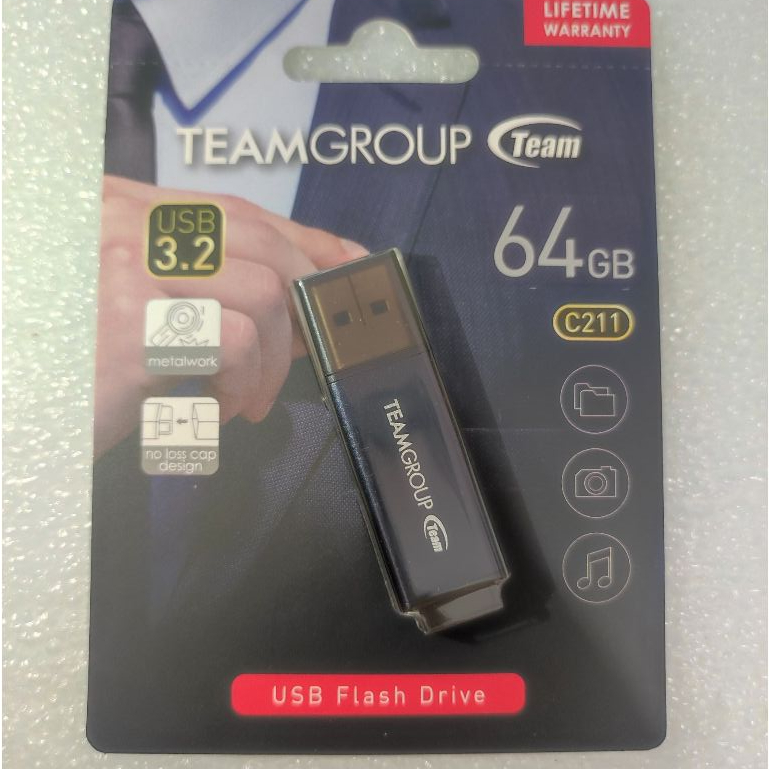 64GB Team 十銓 C211 USB3.2 隨身碟 紳士碟 鋁合金 LED指示燈 64G | 蝦皮購物