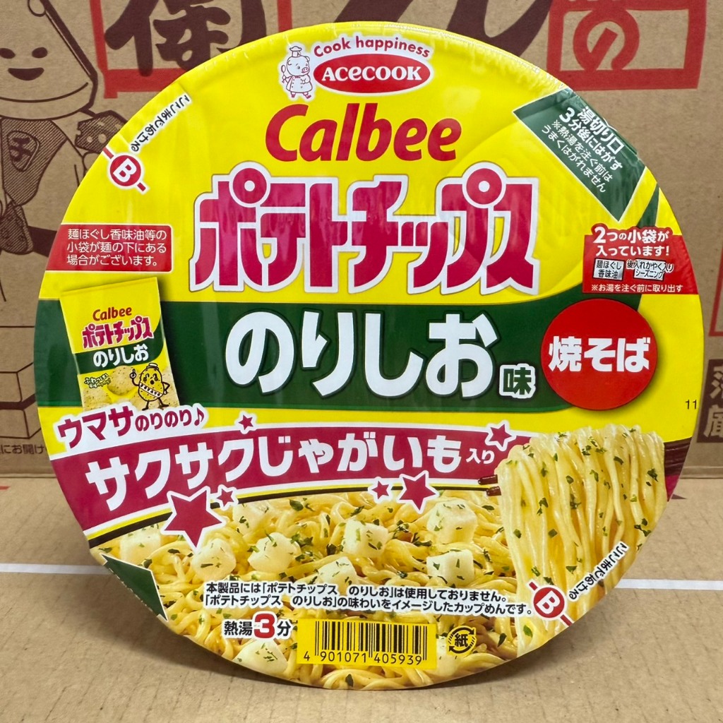 《食品倉庫直寄》🇯🇵即期出清 Acecook Calbee馬鈴薯海苔鹽炒麵103g 2025.05.18 卡樂比泡麵 | 蝦皮購物