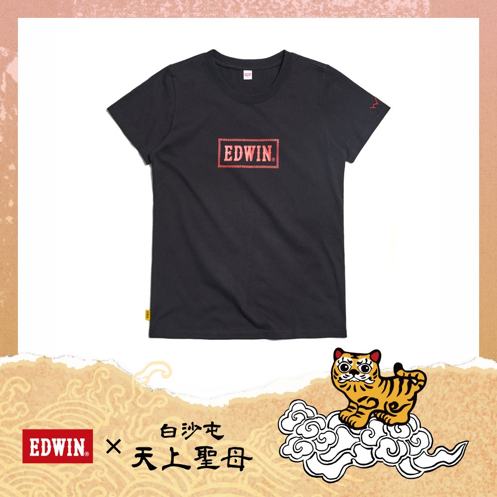 EDWIN 女款 白沙屯媽祖保庇短袖T恤(黑色) | 蝦皮購物