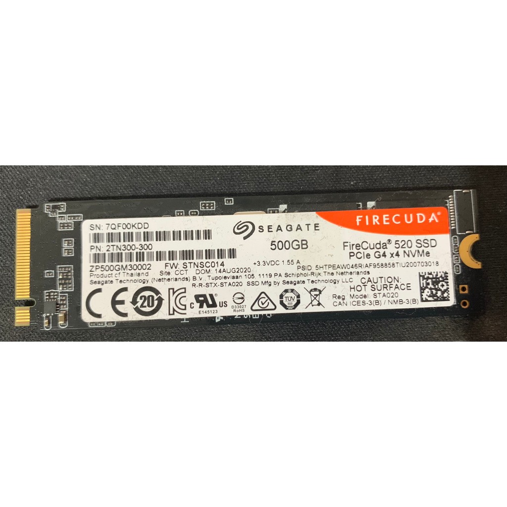 Seagate FireCuda 520 SSD ZP500GM30002 500 GB(二手保內) | 蝦皮購物