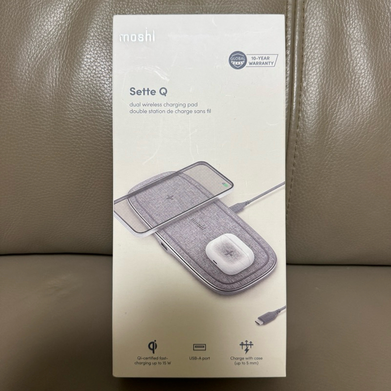 全新未使用 Moshi Sette Q 雙線圈 3用無線充電盤 充電盤 | 蝦皮購物
