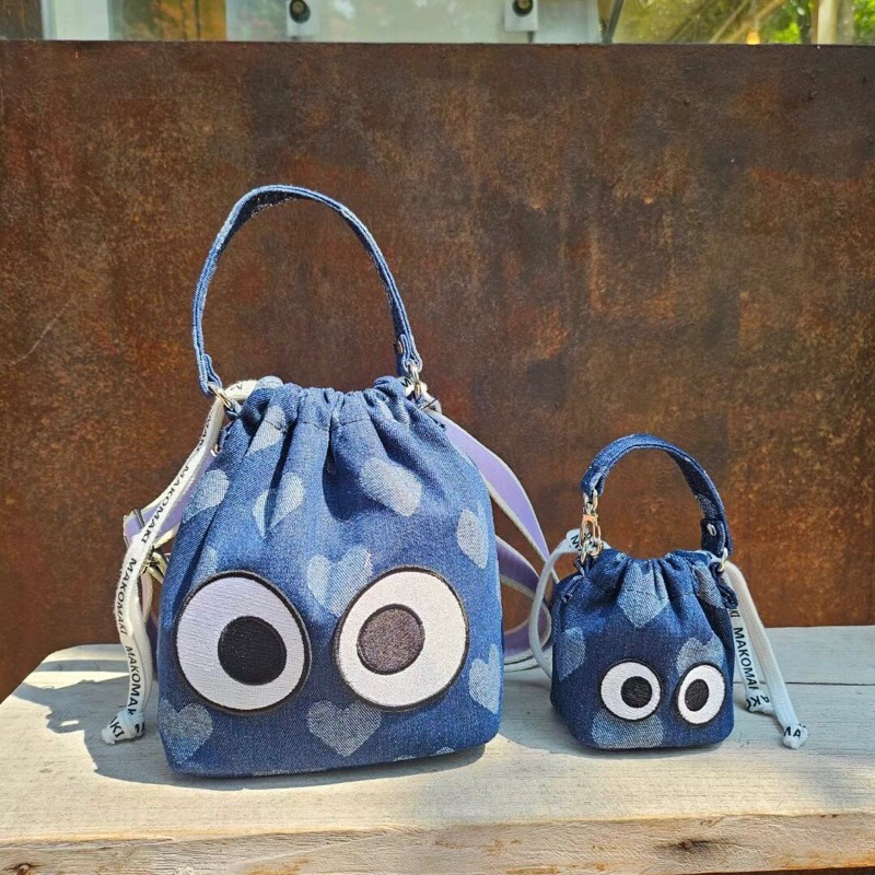 韓國代購 ｜MAKOMAKI ｜大眼包 俏皮愛心大眼束口包 肩背包 側背包 俏皮包 | 蝦皮購物